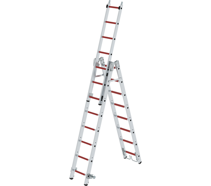 Setting up a fire service multifunction ladder