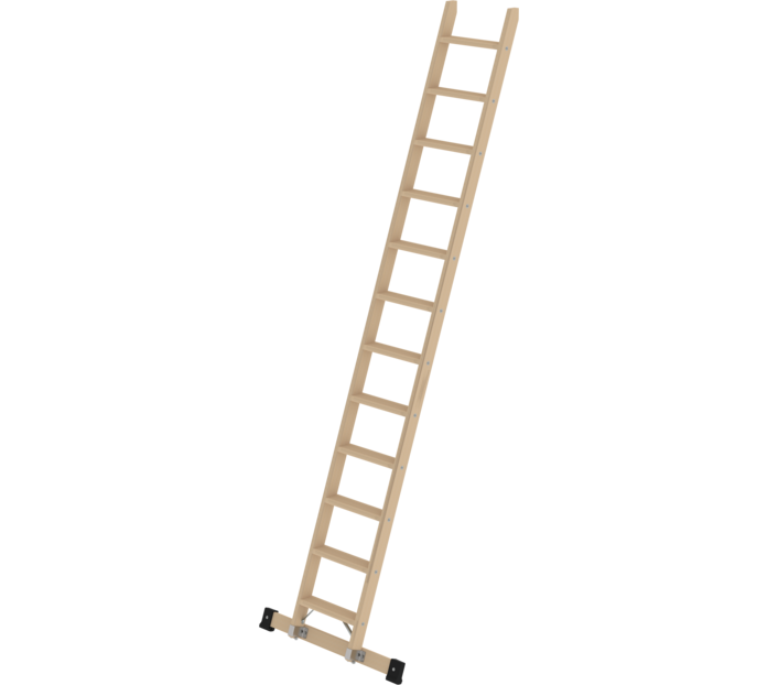 Rung straight ladder 350 mm wide with standard stabiliser, 12 rungs