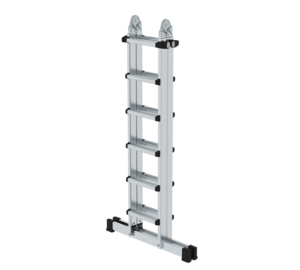 Telescopic ladder, 4-section, with stabiliser, 4x6 rungs | MUNK Group