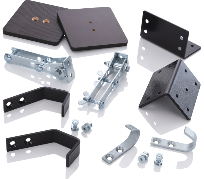 Rung straight ladder 350 mm wide with standard stabiliser, 12 rungs