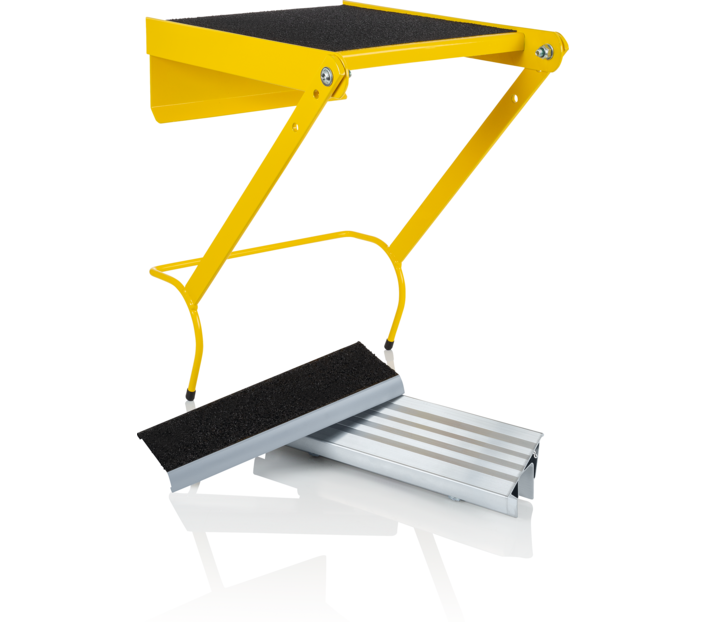 Rung straight ladder 350 mm wide with standard stabiliser, 12 rungs