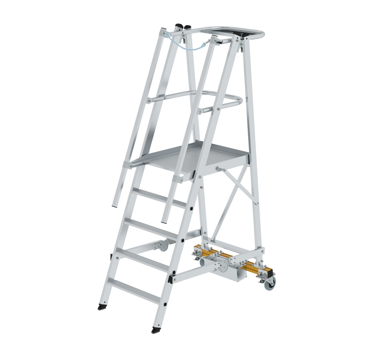 Folding platform ladder with narrow undercarriage 5 steps | MUNK Group