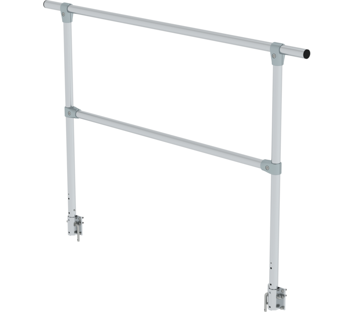 Handrail bracket for rigid aluminium work platforms, for rigid work